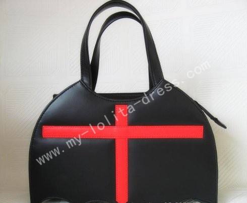 Bat Shape Black Lolita HandBag with Cross $39.99-Girls Shoulder Bags