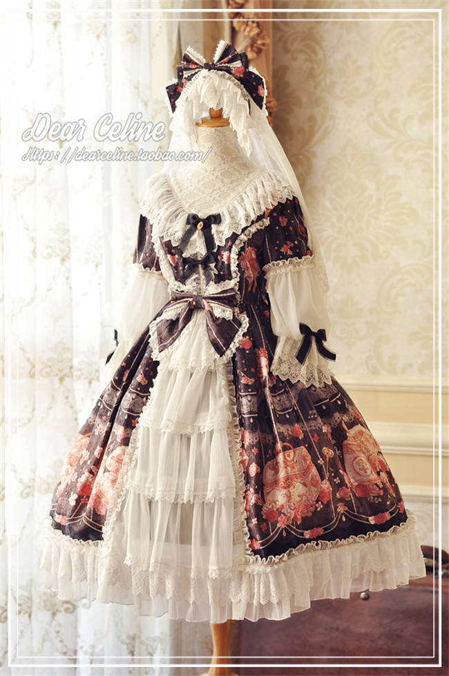 Dear Celine Lolita Pink Tea Elegant Lolita OP/JSK