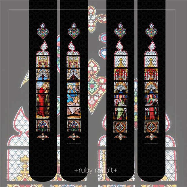 Ruby Rabbit ~ Stained Glass Thin Lolita Tights
