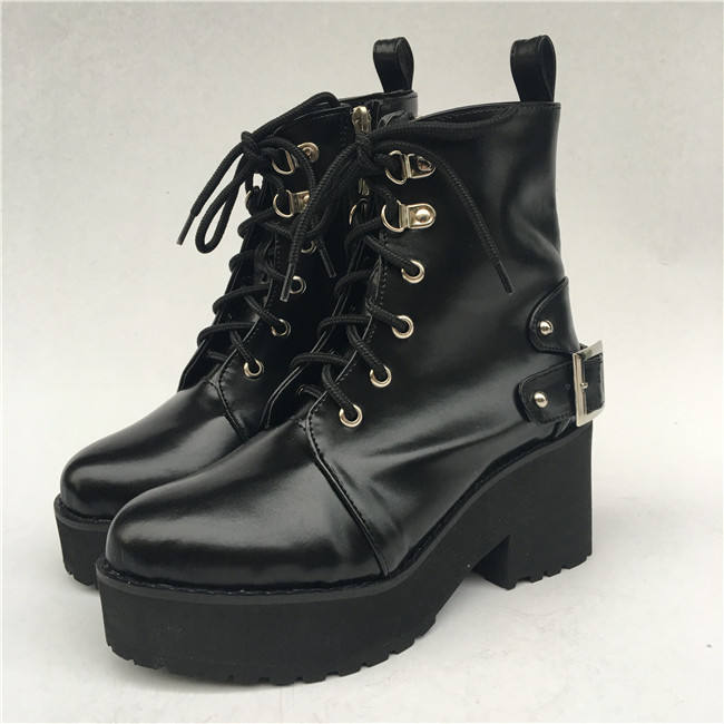 Matt White Girls Short Boots $-Girls Classic Lolita Boots