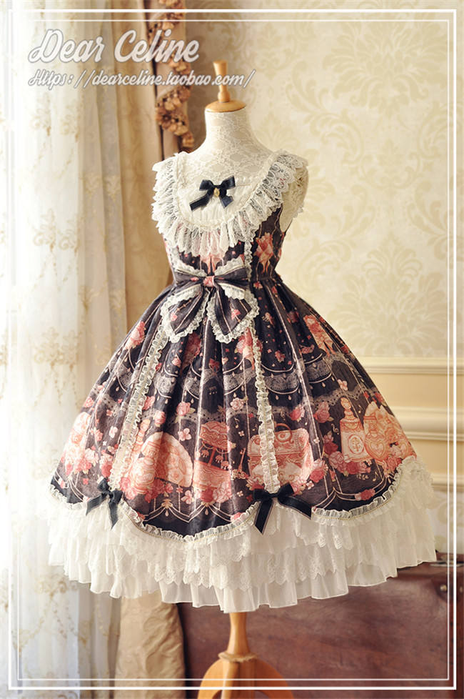 Dear Celine Lolita Pink Tea Elegant Lolita OP/JSK
