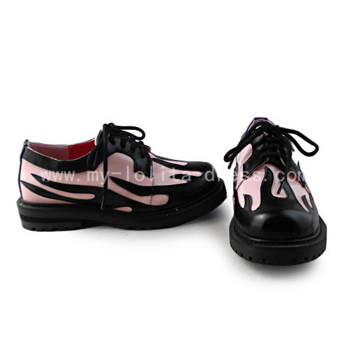 Pink with Black Gothic Shoes $-Girls Sweet Lolita Heels Shoes