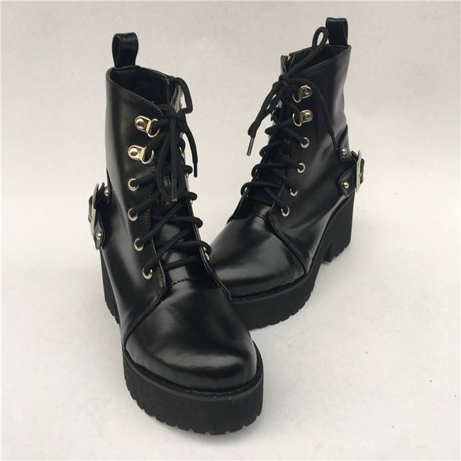 Matt White Girls Short Boots $-Girls Classic Lolita Boots