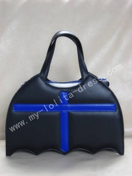 Bat Shape Black Lolita HandBag with Cross $39.99-Girls Shoulder Bags