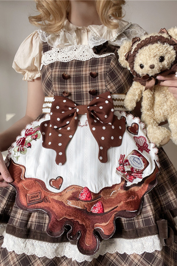 Chocolate Sweetheart Embroidered Apron