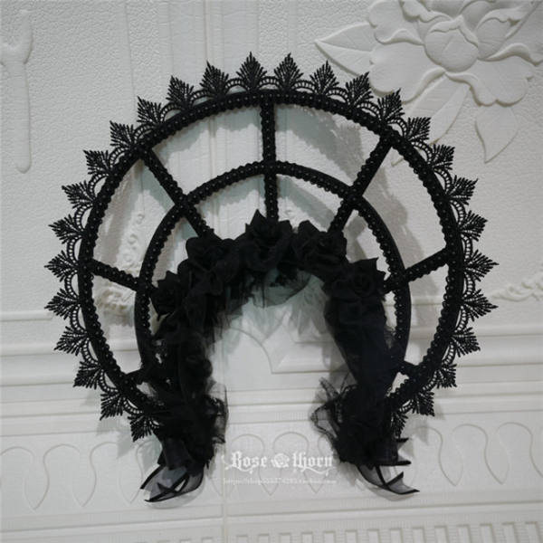 Rose Thorn Birdcage Crown Gothic Lolita Bonnet