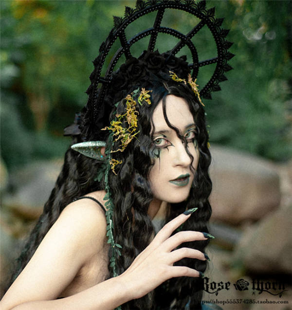 Rose Thorn Birdcage Crown Gothic Lolita Bonnet