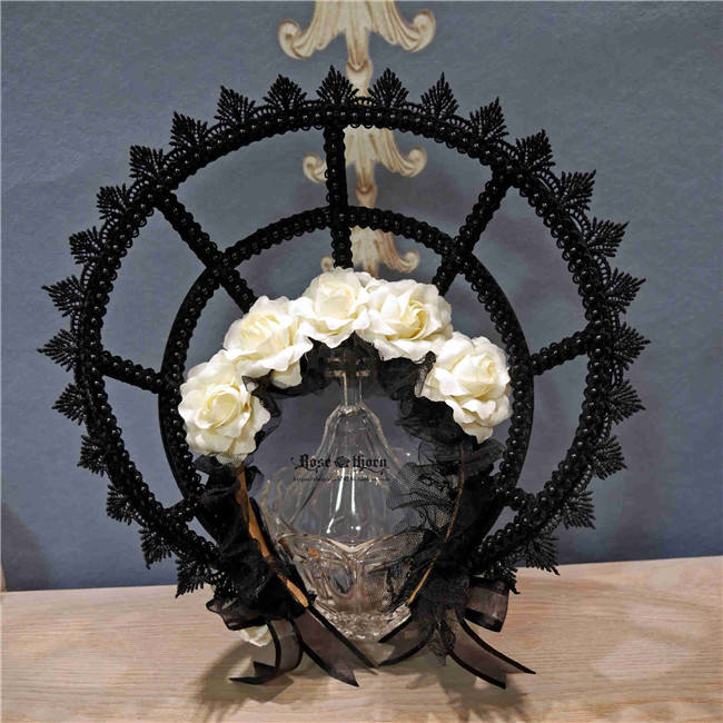 Rose Thorn Birdcage Crown Gothic Lolita Bonnet