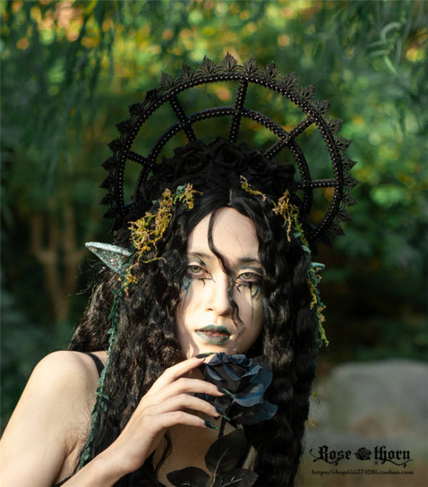 Rose Thorn Birdcage Crown Gothic Lolita Bonnet