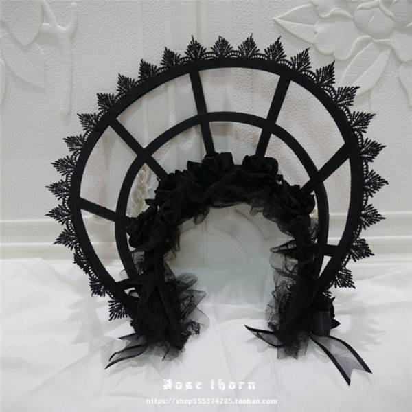 Rose Thorn Birdcage Crown Gothic Lolita Bonnet