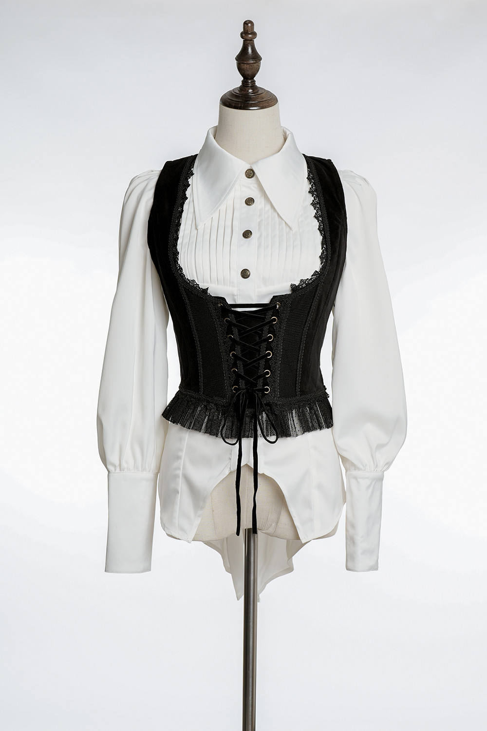 Red & Black Winter Vintage Lolita Corset Vest