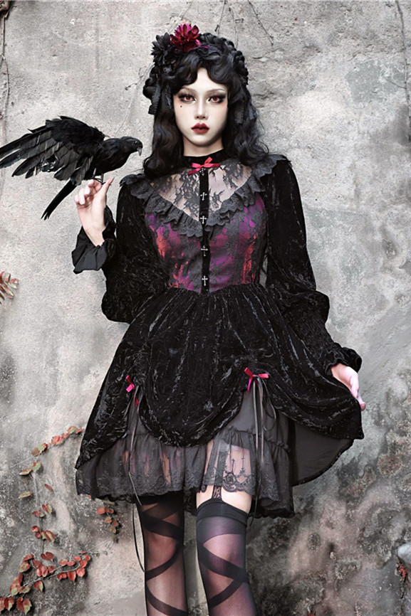 Blood Supply Rose Graveyard Gothic One Piece
