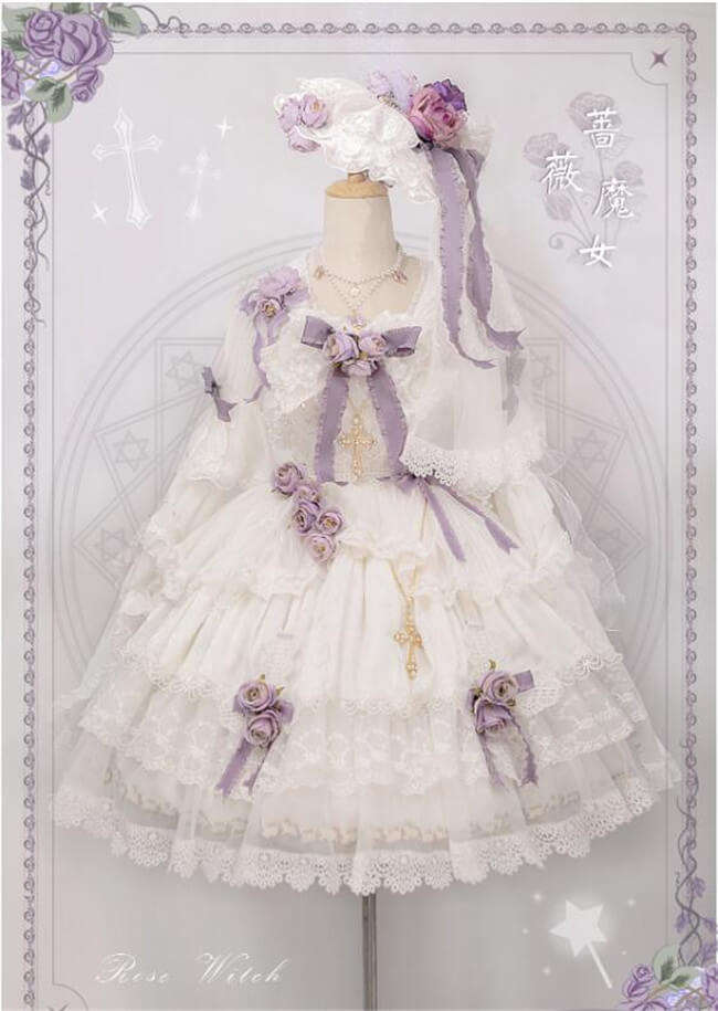 Bramble Rose ~The Witch Hime Lolita Jumper Dress, Blouse, Hat, Choker ...