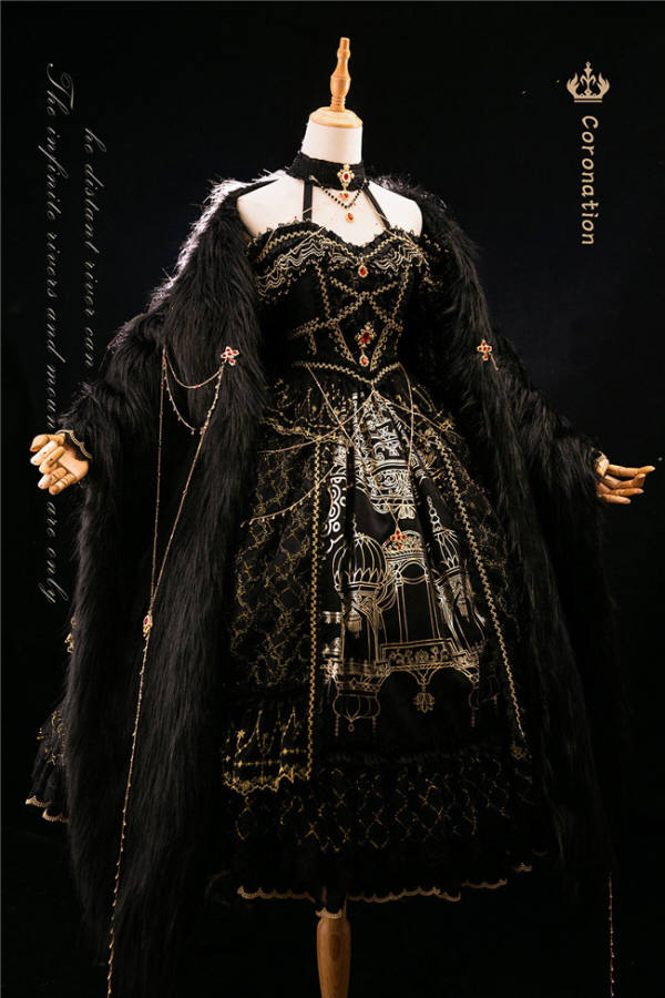 Bramble Rose Coronation Gothic Lolita Dress, Corset, Tippet and Headdress -My Lolita Dress