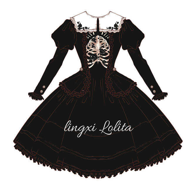 LingXi Lolita Darkness Devil Gothic Lolita Dress- My Lolita Dress