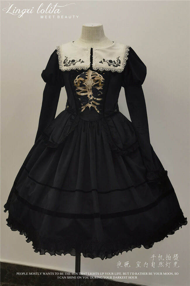 LingXi Lolita Darkness Devil Gothic Lolita Dress- My Lolita Dress