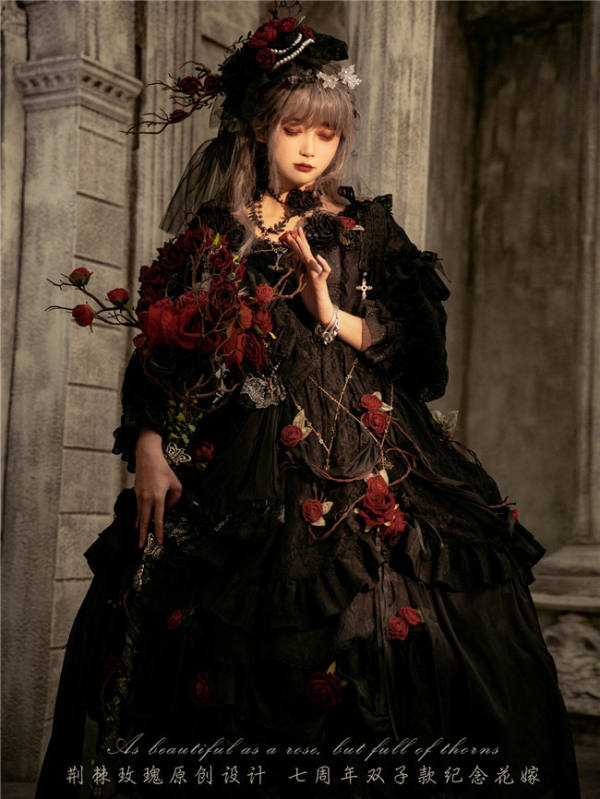Bramble Rose Bones Rose Gothic Lolita Dress -My Lolita Dress