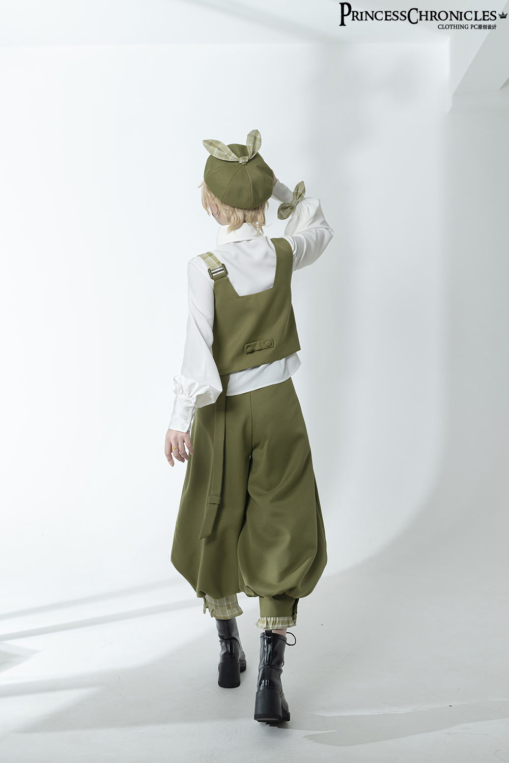 The Secret Morning Post Ouji Lolita Vest, Pants, Blouse and Hat - Matcha