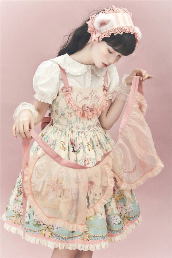 Dark Star Island Cat Fantasy Land Sweet Lolita OP, JSK, Skirt, Blouse and T-shirt - My Lolita Dress