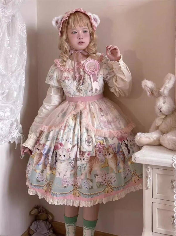 Dark Star Island Cat Fantasy Land Sweet Lolita OP, JSK, Skirt, Blouse and T-shirt - My Lolita Dress