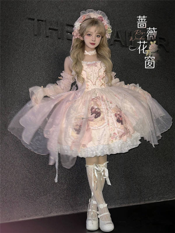 Rose Prints Lolita Dress and Headdress-My Lolita Dress
