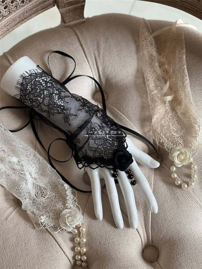 Hand-made Lace Wristcuffs Hand Cuffs-My Lolita Dress