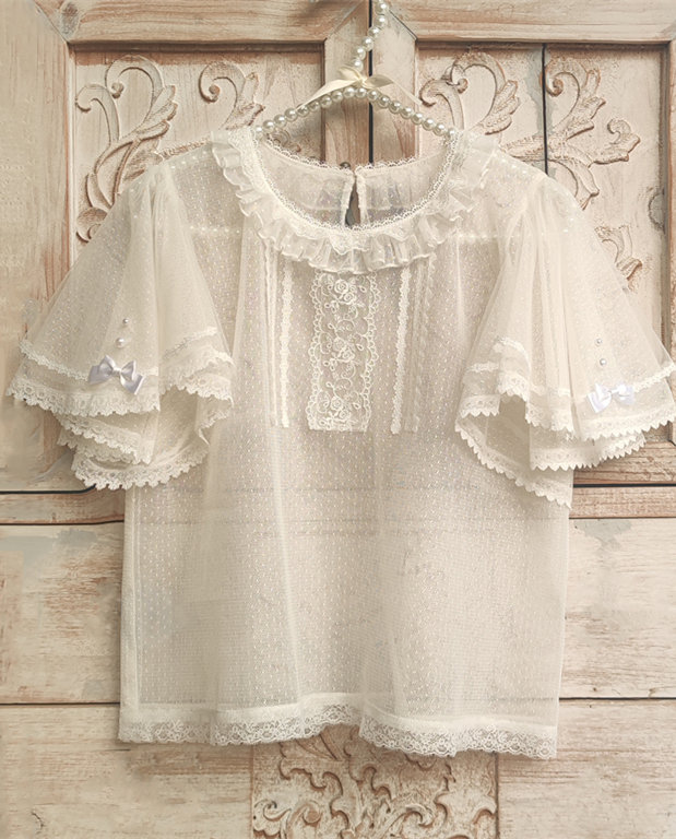 Dots Yarn Inner Wear Lace Lolita Blouse -My Lolita Dress