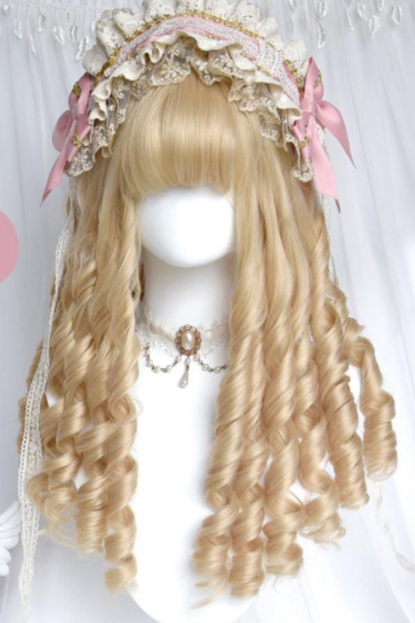 Golden Princess Long Roman Curls Hair Lolita Wig