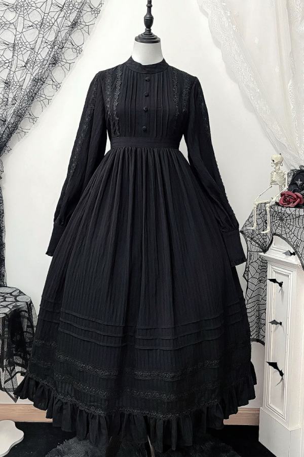 Quiet Place Kuro Shiro Lolita Gothic One Piece Dress
