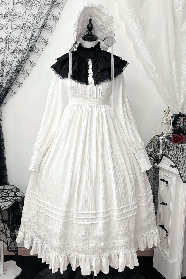 Quiet Place Kuro Shiro Lolita Gothic One Piece Dress