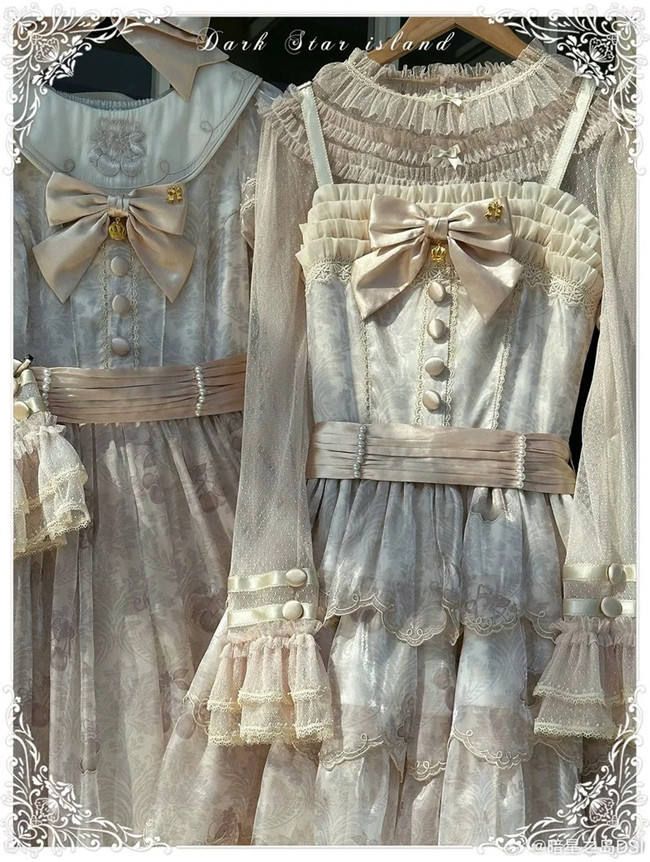 Dark Star Island Cherry Coat of Arms Dark Print Lolita OP JSK