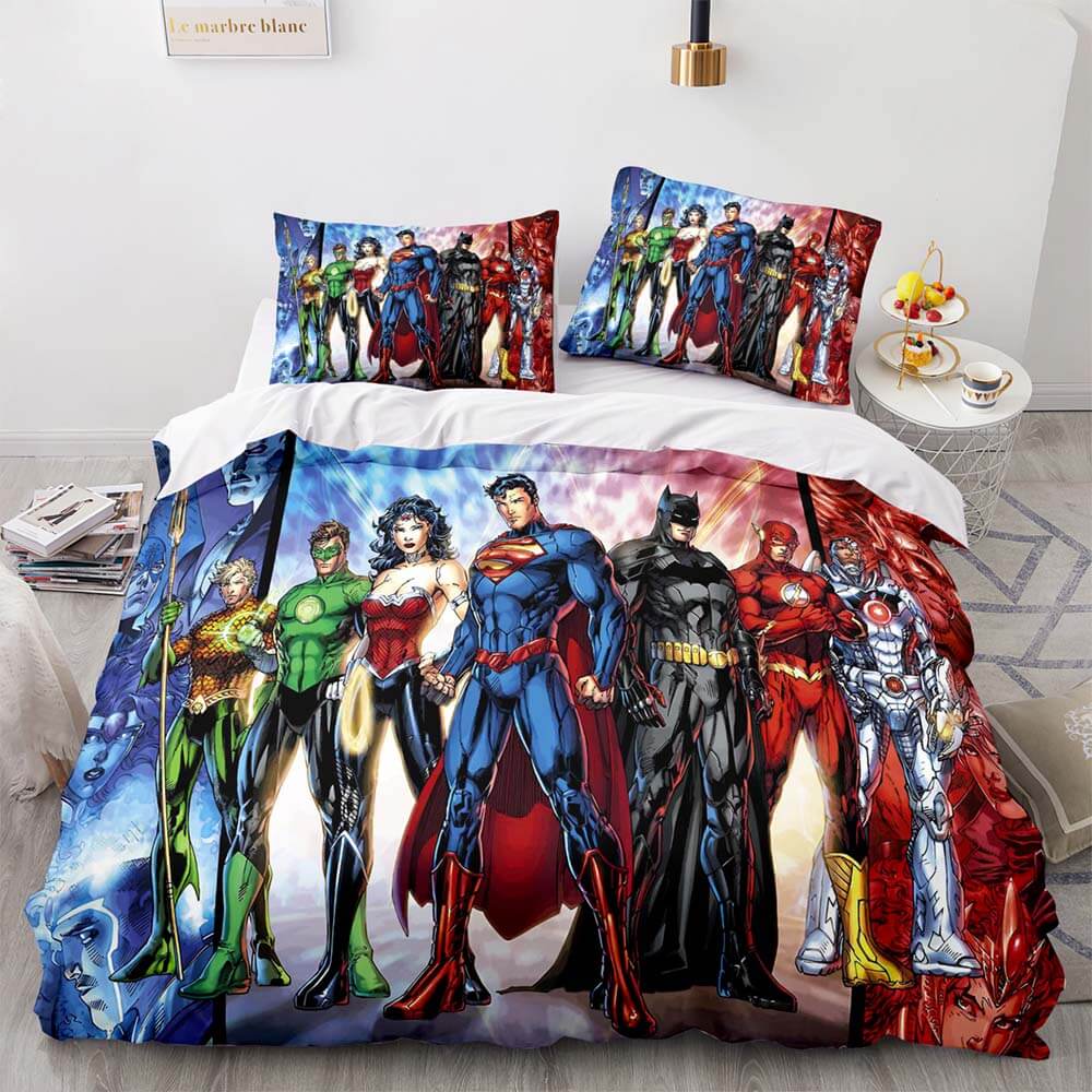 US$ 34.99 - Justice League Bedding Set Quilt Duvet Cover Throw Bedding ...